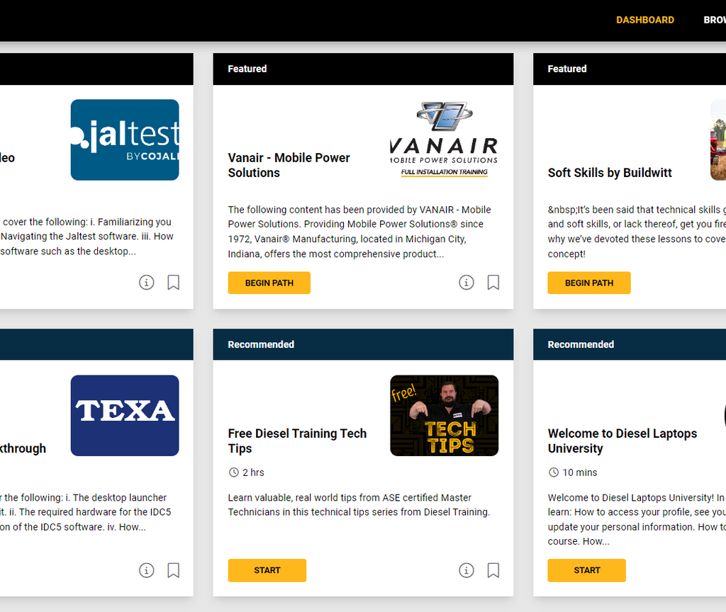 Online Training (DLU) — Diesel Training