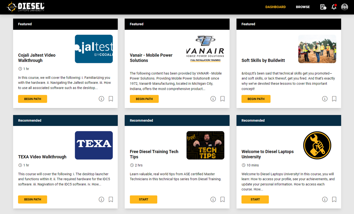 Online Training (DLU) — Diesel Training